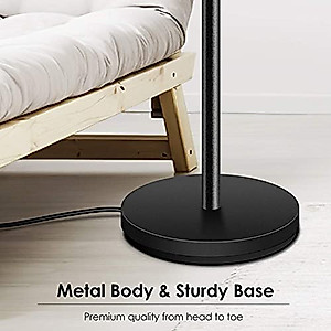 BoostArea Torchiere Floor Lamp, 24W Super Bright LED Standing Lamp, Stepless Dimmable Pole Lamp with 3000K Lighting, Rotary Switch, 70 Inch Tall Metal Modern Floor Lamps for Living Room/Bedroom Black