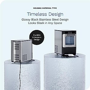 hOmeLabs Countertop Nugget Ice Maker - Stainless Steel with Touch Screen - Portable and Compact - Chewable Nugget Ice Machine - Produces Up to 44lb of Ice Per Day