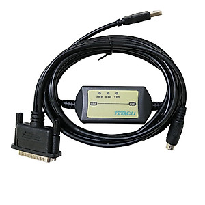 Avanexpress PLC Cable USB-SC09 A Series Interface, Compatible with PLC Programming Cable FX Series USB to RS422 Adapter