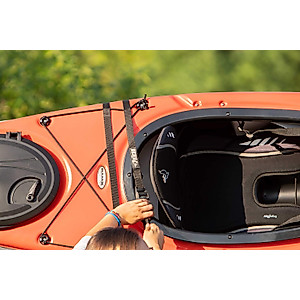 Pelican Roof Rack Tie Down Deluxe Strap with Buckle Bumper - for Kayaks, Canoes, Surfboards and Paddle Boards - 15 ft - Black