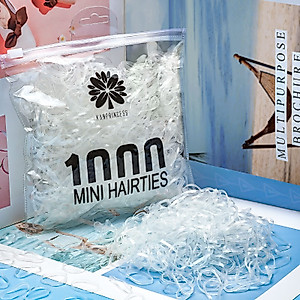 KANPRINCESS 1000PCS Hair Rubber Bands(clear)
