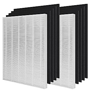 Hichoryer D360 True HEPA Replacement Filter D3, Compatible with Winix D360 Air Purifier, Part Number 1712-0101-02, 2 H13 True HEPA Filters & 8 Activated Carbon Filters