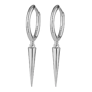 Spike Dangle Earrings, 925 Sterling Silver Huggie Hoop Earring, Geometric Triangle Cone Dangle Drop Earrings, Stud Earring 2.6x0.3cm 11047280T9 0