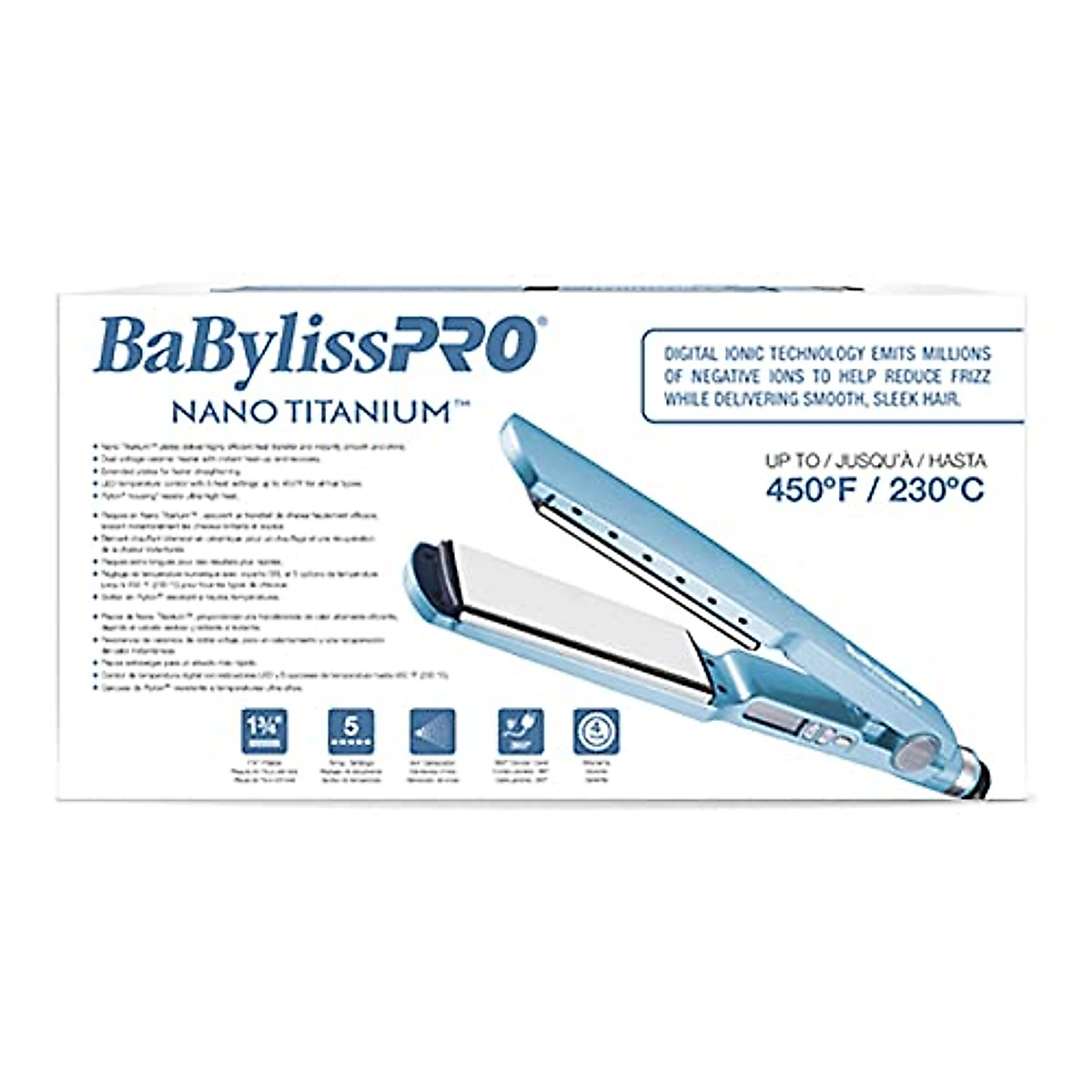 BaBylissPRO Nano Titanium 1-3/4" Ionic Straightening Iron