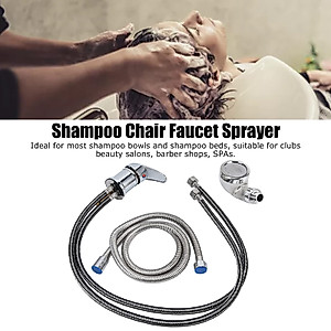 Pasamer Shampoo Chair Faucet Sprayer, Plating Salon Sink Faucet Sprayer Set with 120cm Sprayer Hose for Clubs, Beauty Salons, Barber Shops, SPAs, Shanryasx0cpm8fey