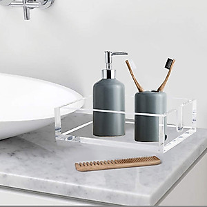 Phineoly Acrylic Guest Towel Napkin Holder, 0.37Inch Thickness Clear Paper Towel Tray, Rectangle Napkin Holders for Kitchen, Dining Room, Bathroom