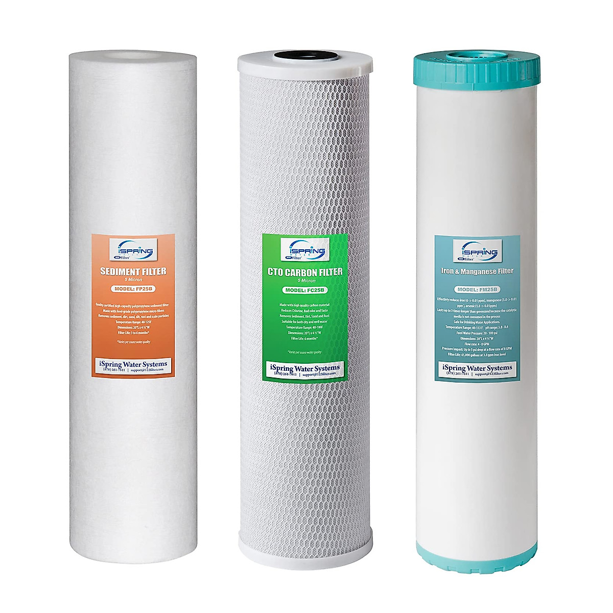 iSpring F3WGB32BM Whole House Water Filter Set with FWSP50SL Spin Down Sediment Replacement Cartridge