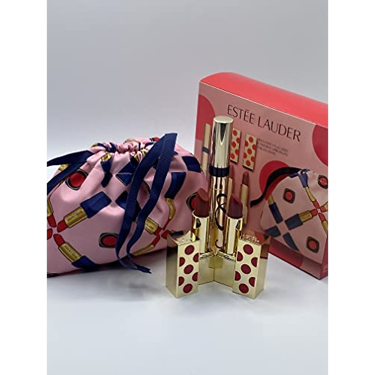 Estee Lauder for Sculpted Lips Lipsticks, Mascara 2022 Gift Set 3 Full Sizes 420 Rebellious Rose, 333 Persuasive, Sumptuous Extreme