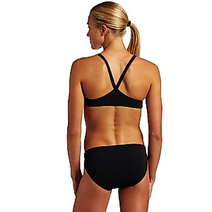 TYR Women's Durafast Diamondfit Workout Bikini for Swim Racing and Training, Black, Medium
