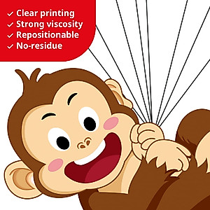 DECOWALL SG-2202 Balloons Monkey Wall Stickers Cartoon Monkeys Decals for Kids Children Baby Bedroom Nursery Living Room Art Home Decor Decoration Removable