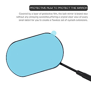 Pretty memory Large Lash Mirror, Stainless Steel Eyelash Mirror, Makeup Mirror for Lash Extension Supplies (Black)