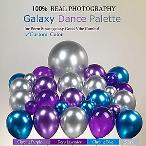 Chrome Purple and blue Disco Balloon garland Arch Kit 160pcs Metallic disco party decorations with Starburst disco ball balloons for Galaxy birthday 2024 graduation prom decorations