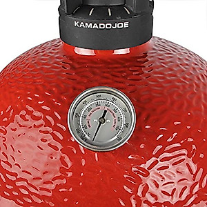 BBQ Grill Temperature Gauge Waterproof Large Face for Kamado Grill Joe Barbecue Charcoal Grill Stainless Steel 150-900°F Cooking Thermometer for Oven Wood Stove Accessories Tool Set Up Easy (White)