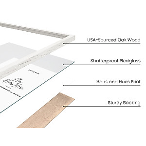 HAUS AND HUES 11x14 White Picture Frame - White 11x14 Picture Frame Wood, White Picture Frame 11x14 Wood Frame, Modern Picture Frame 11x14 Picture Frame White Wood Frame 11x14 (White Oak)