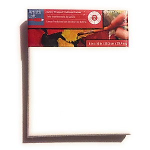 8" x 10" Level 2 Gallery Wrapped Traditional Canvas by Artist's Loft - Archival, Acid Free Cotton Canvas for Paint, Acrylic, & Oils - Bulk 12 Pack