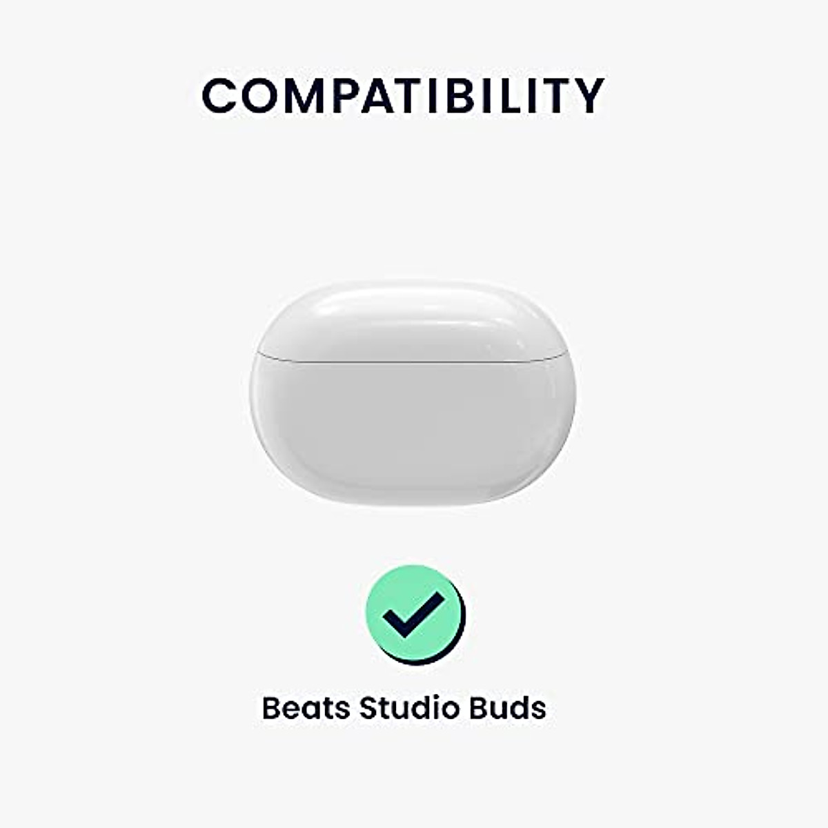 kwmobile Silicone Case Compatible with Beats Studio Buds - Case Protective Cover for Headphones - Black