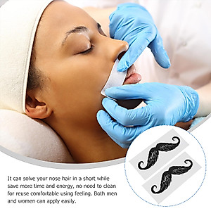 20pcs Mustache Wax Stickers Nose Hair Removal Waxing Mustache Protectors Mustache Guard Sticker For Mustache Cleaning Stickers Nose Wax Kit