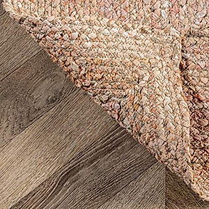 nuLOOM Hand Braided Otelia Denim And Jute Area Rug, 4x6, Beige