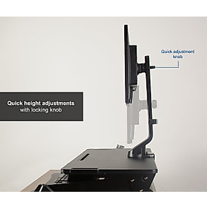 VIVO Adjustable Single Monitor Mount for Sit-Stand Workstation, Desk Converter, Monitor Arm Fits 1 Screen up to 32 inches, STAND-V001U