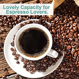 DeeCoo 6 Pcs Espresso Cups and Saucers and Spoons, 3.5 oz Stackable Ceramic Espresso Mugs, Porcelain Espresso Cups Set with Saucers and Metal Stand for Espresso, Latte, Cafe Mocha and Tea