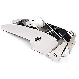 ISURE MARINE AISI 316 Stainless Steel Hinged Self-Launching Bow Anchor Roller with pivoting Dual-Roller 16.5'' for Marine Yacht Docking Accessories