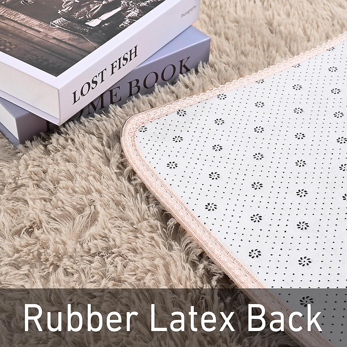 CRUGZ Pure Beige Area Rug 5x7 Feet, Ultra Soft Tan Rugs for Living Room Decor, Shaggy Fluffy Camel Taupe Rug for Bedroom, Nursery Home Decor 60x84 Inch Beige Alfombras para Salas (5'x7' Beige/Tan)