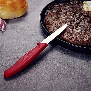 Victorinox Swiss Classic 3 1/4 inch Wavy Red Paring Knife, 3.1 inches