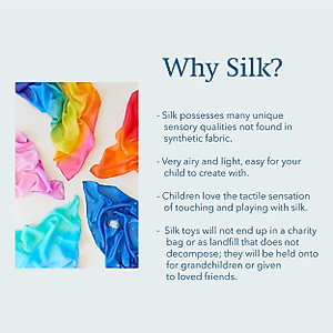 Sarah's Silks Enchanted Playsilk, 100% Silk Scarves for Kids and Toddlers, Sensory Toys | Bright Square Scarves, Montessori Waldorf Toys for Imaginative and Pretend Play - Sea