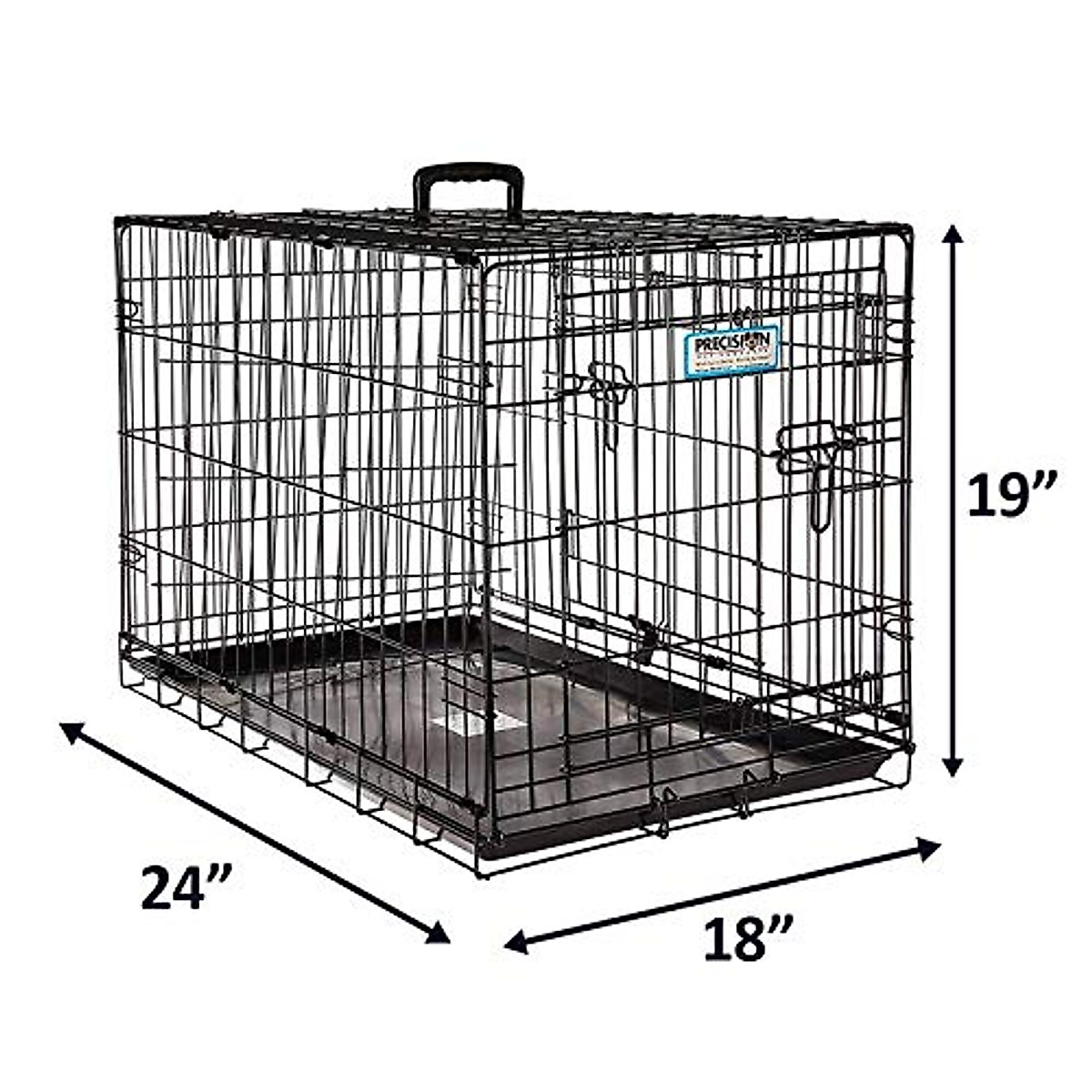 Precision Pet Products Two Door Provalue Wire Dog Crate, 42 Inch, For Pets 70-90 lbs, With 5-Point Locking System