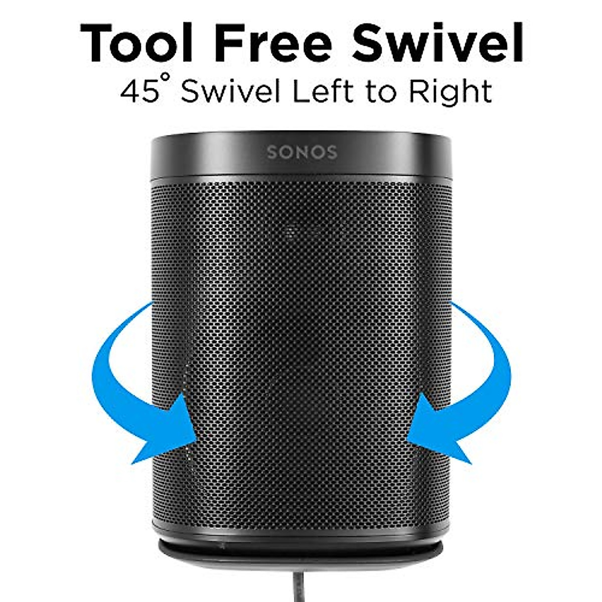 Mount-It! Adjustable Speaker Wall Mount Compatible with SONOS One, One SL and Play:1 Low-Profile, Adjustable Tilt and Swivel Speaker Mount, Single, Black (MI-SB434)
