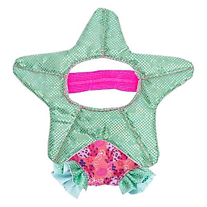 Nerlie Neonate Aquanerlie Aquamerito Clothing Wear - Shiny Polka Green & Pink Deep Sea Motiff Starfish onesie Dress and Headbanded Mask - KSI-Merito Glu Glu by Distroller