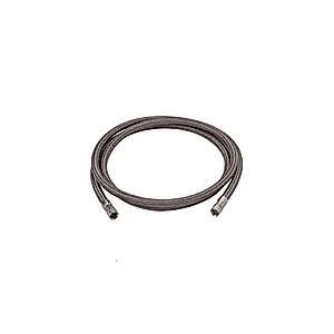 EZ-FLUID 1/4" Female Comp x 1/4" Female Comp x 12-Inch (1FT) Stainless Steel Braided Flexible Refrigerator Ice Maker Water Line Connector Kit,Fridge Flex Icemaker Water Supply Hose For Portable & Home