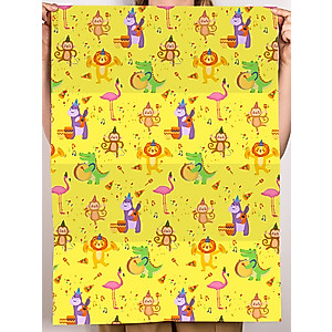 CENTRAL 23 Yellow Gift Wrap Paper - 6 Giftwrap Sheets - Kids Wrapping Paper - Baby Shower Wrapping Paper Girl Boy - Comes With Fun Stickers