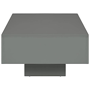 vidaXL Coffee Table Couch Side End Telephone Tea Sofa Table Accent Desk Bedroom Living Room Office Furniture 45.3" Gray MDF High Gloss
