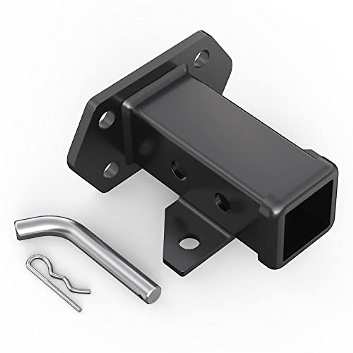 RBHAUTO 2” Bolt-on Trailer Hitch Receiver Tube, 2 inch Hitch Wall Mount, 2-inch Opening Hitch Receiver Plate Tube for Truck, Lawn Tractor, Implements, Wall or Barn(with Pin and Clip)