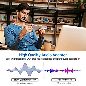 Yinker USB C to 3.5mm Female Headphone Jack Adapter【1 Pack】,Type C to Aux Audio Dongle Cable Cord