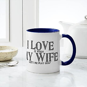 CafePress I Love My Wife Golf Funny Mug Ceramic Coffee Mug, Tea Cup 11 oz