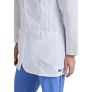 Grey's Anatomy 7446 Missy 2 Pkt White Lab Coat w/ Back Tab Small