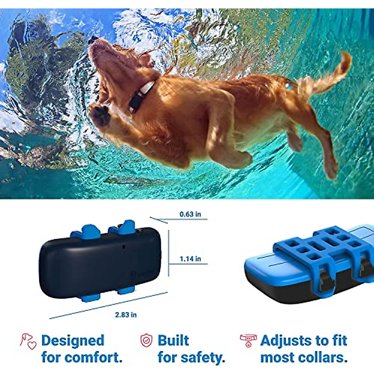 Tractive GPS Tracker for Dogs - Waterproof, GPS Location & Smart Pet Activity Tracker, Unlimited Range, Works with Any Collar (Midnight Blue)