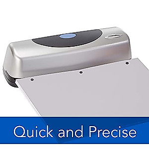 Swingline Electric 3 Hole Punch, Desktop Hole Puncher 3 Ring, Home Office Supplies, Portable Desk Accessories, 15 Sheet Paper Capacity, Office Paper Punch, Silver and Black (74515)