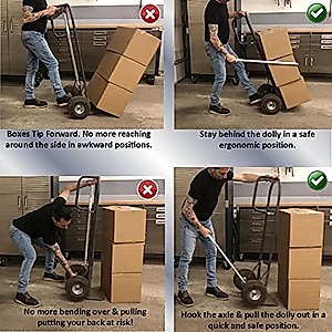 Keyfit Tools Kickboxer Hand Truck Dolly Box Leverage Bar Slide Boxes Off Your 2 Wheeled Dolly from The Bottom for Neatly Stacked Moving/Shipping Boxes Hook Boxes to Tilt Backward