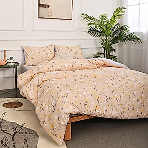 jieshiling Twin Duvet Cover, Soft Cute Bedding Set with Lightweight Duvet Cover Twin and 1 Pillowcases Zipper Closure (Flower,Twin)