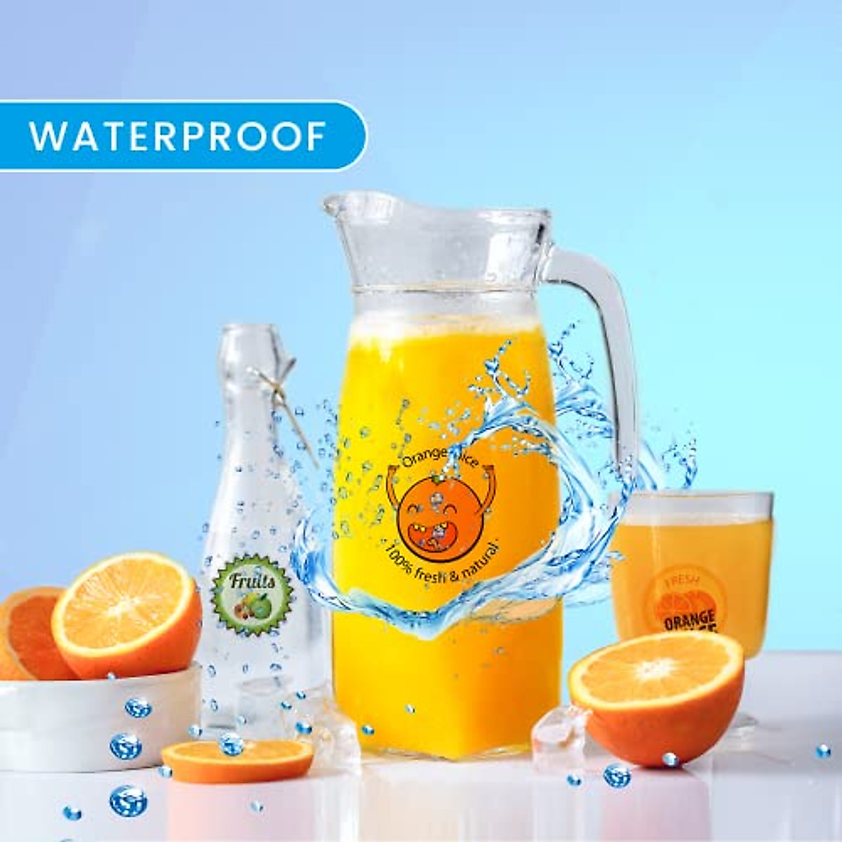 Uinkit 105Sheets Premium Clear Vinyl Sticker Paper for Inkjet Printer - Include 100 Sheets Clear and 5Sheets Glossy Label Waterproof, Dries Quickly Vivid Colors, Holds Ink Well