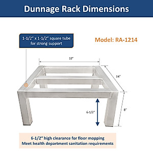 GSW 8-Inch High All Welded Aluminum Dunnage Racks with Plastic Feet, 12”L x 14”W x 8”H