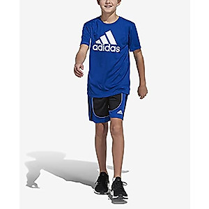 adidas Boys' AEROREADY Basketball Creator Shorts, Black with Team Royal Blue, Small (8)