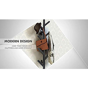 PREMIUM RACKS Coat Rack & Hat Rack - Modern Design - Wall Mounted - Stylish - (Black)
