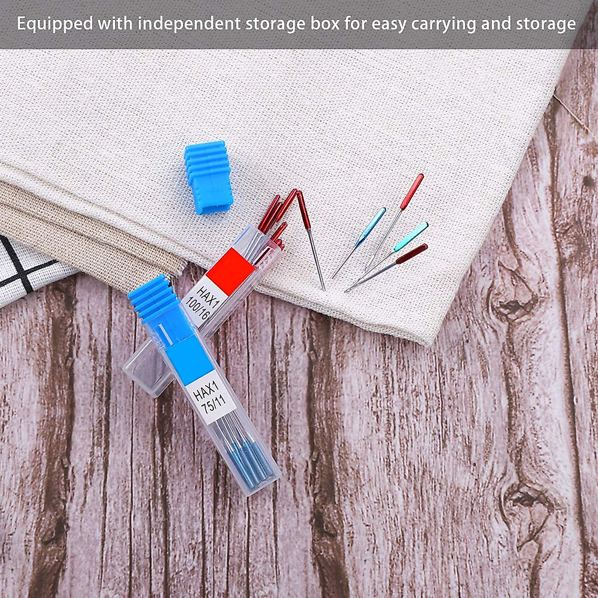 60 Pieces Sewing Machine Needles Universal Regular Point Machine Needles for Singer, Brother, Janome, Varmax with Size in HAX1 65/9, 75/11, 90/14, 100/16, 110/18 (5 Colors)