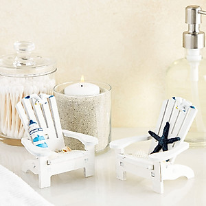 Juvale Set of 4 Mini Beach Chair for Bathroom, Nautical Home Decor, Ocean Decorations (4 in)