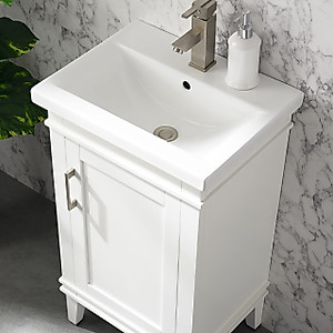 UrbanFurnishing.net Avery 20" Single Bathroom Vanity with Porcelain Top - White