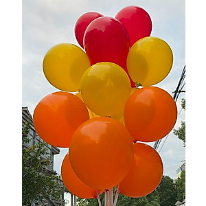 JODIDI 60 Pcs 12-Inch Latex Balloons in Yellow, Orange, and Red - Perfect for Thanksgiving Day, Valentine's Day, Graduations, Birthday, Fall Celebrations,Baby Shower, and Party Decorations